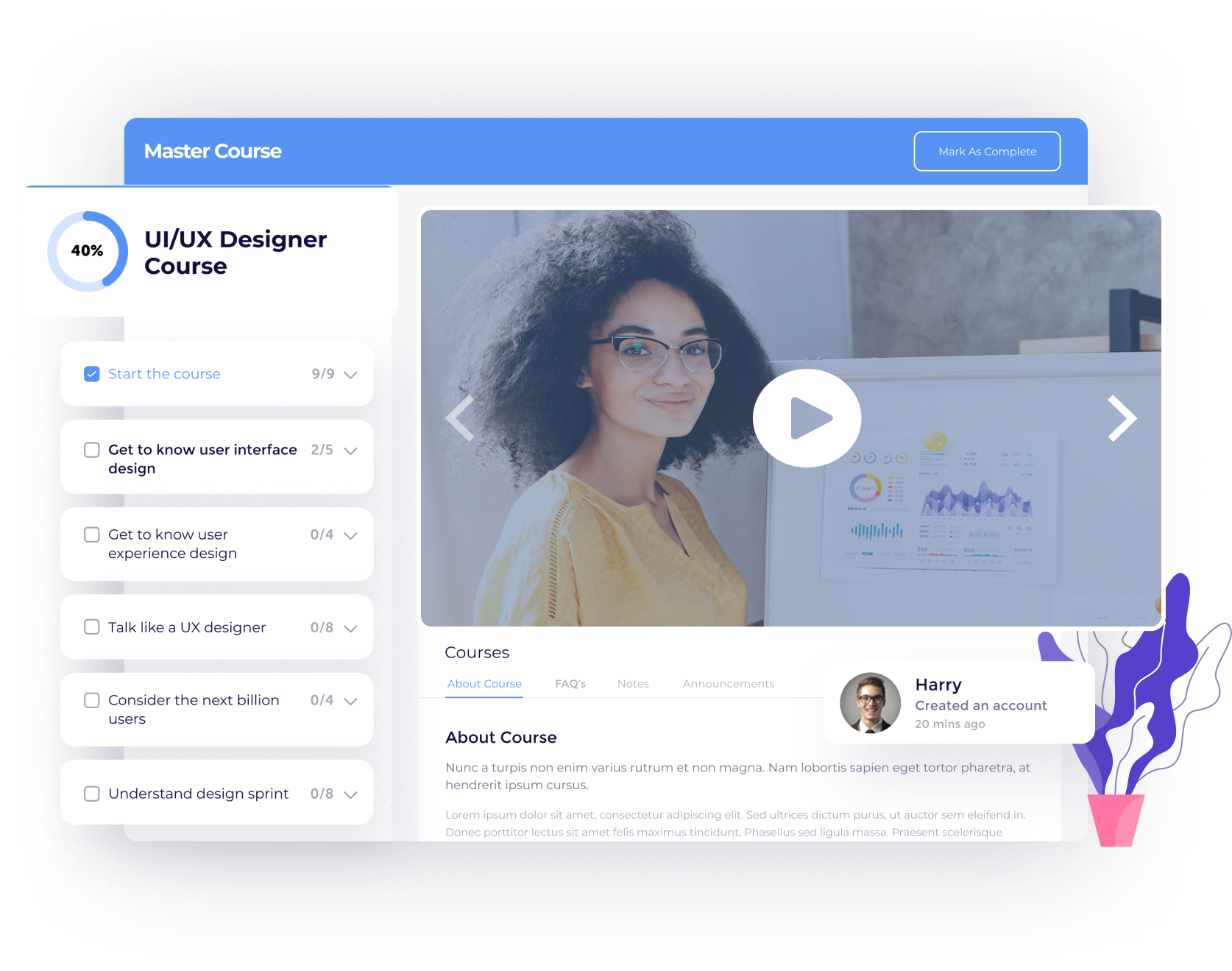 Owwlish - Create an online course for your website in a snap